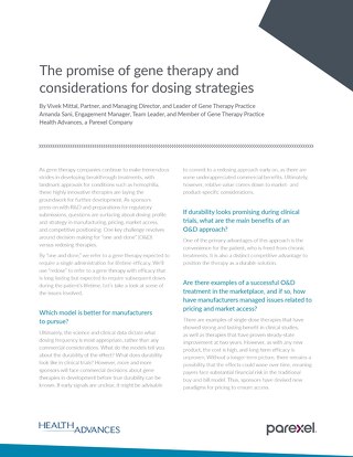 Dosing strategies for gene therapies | Parexel